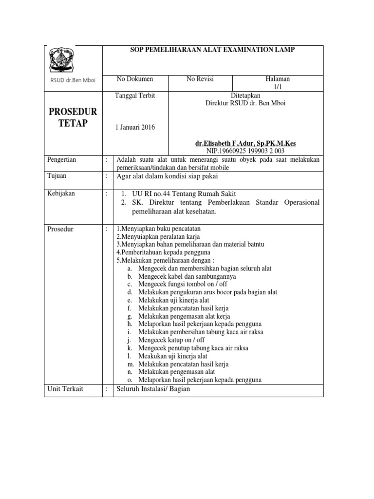 Sop Perbaikan | PDF