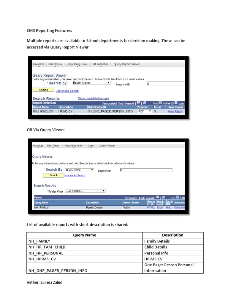 CMS Reporting Features | Download Free PDF | Academia | Science