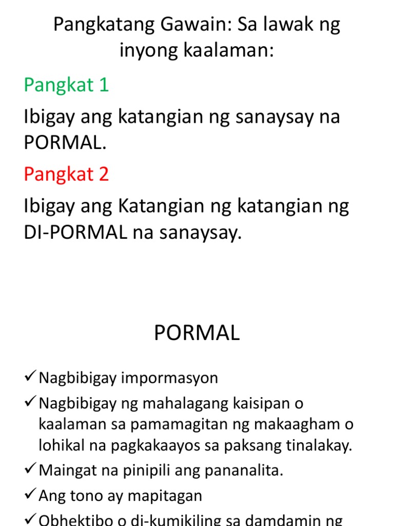 Sanaysay Powerpoint | PDF