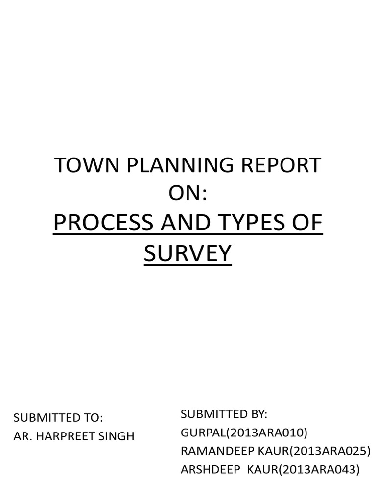 Town Planning Report | PDF | Survey Methodology | Sampling (Statistics)