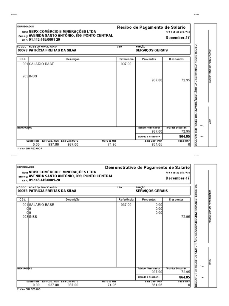 Modelo Holerite 02 | PDF