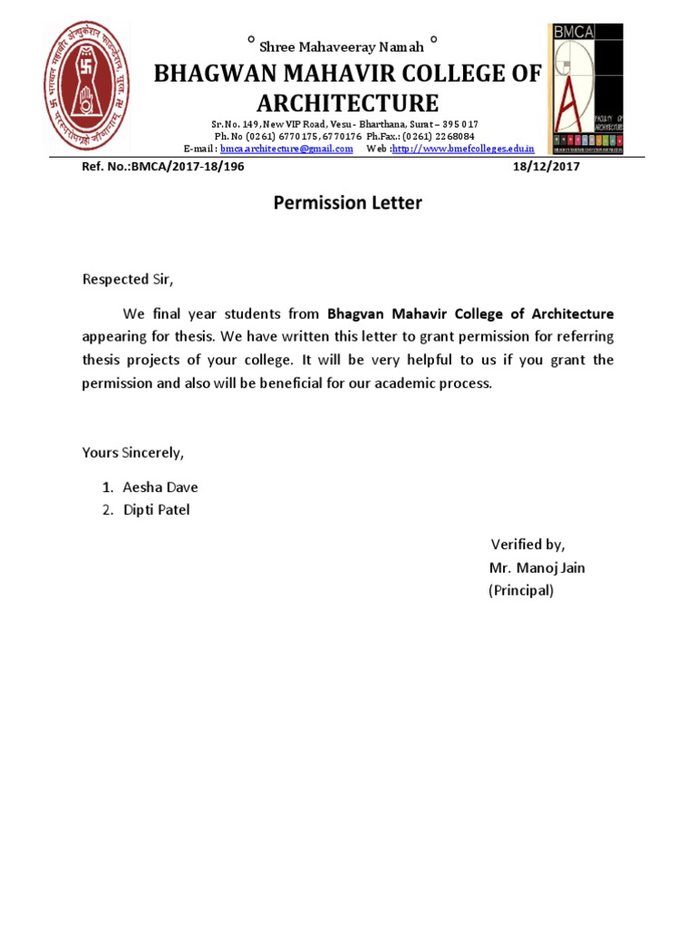 196 Permission Letter For Library | PDF