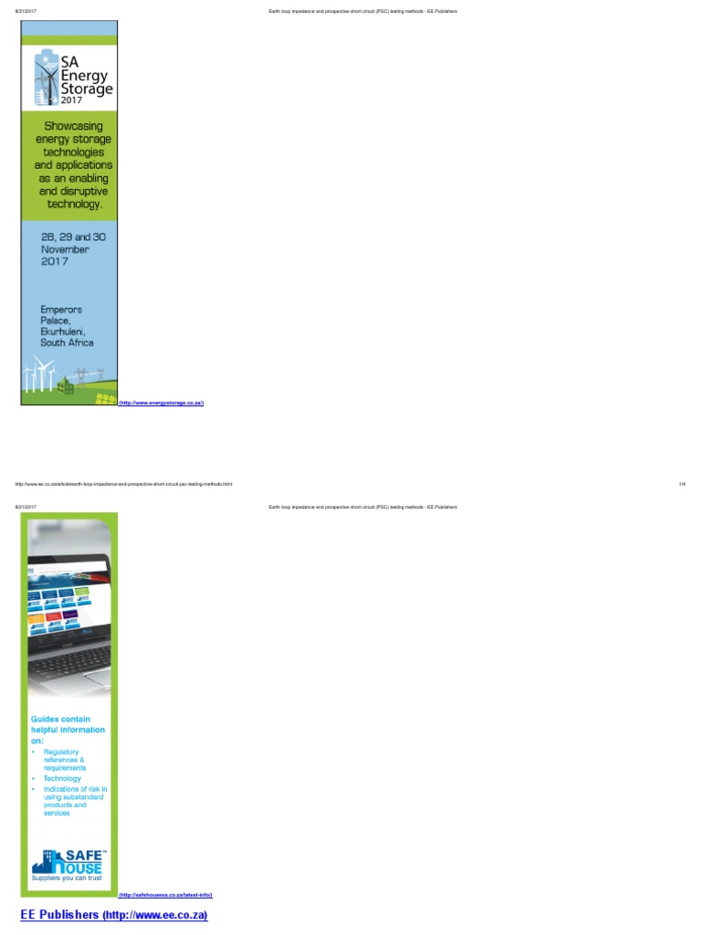 PSC and Earth Loop Impedance Testing | PDF | Electrical Impedance ...