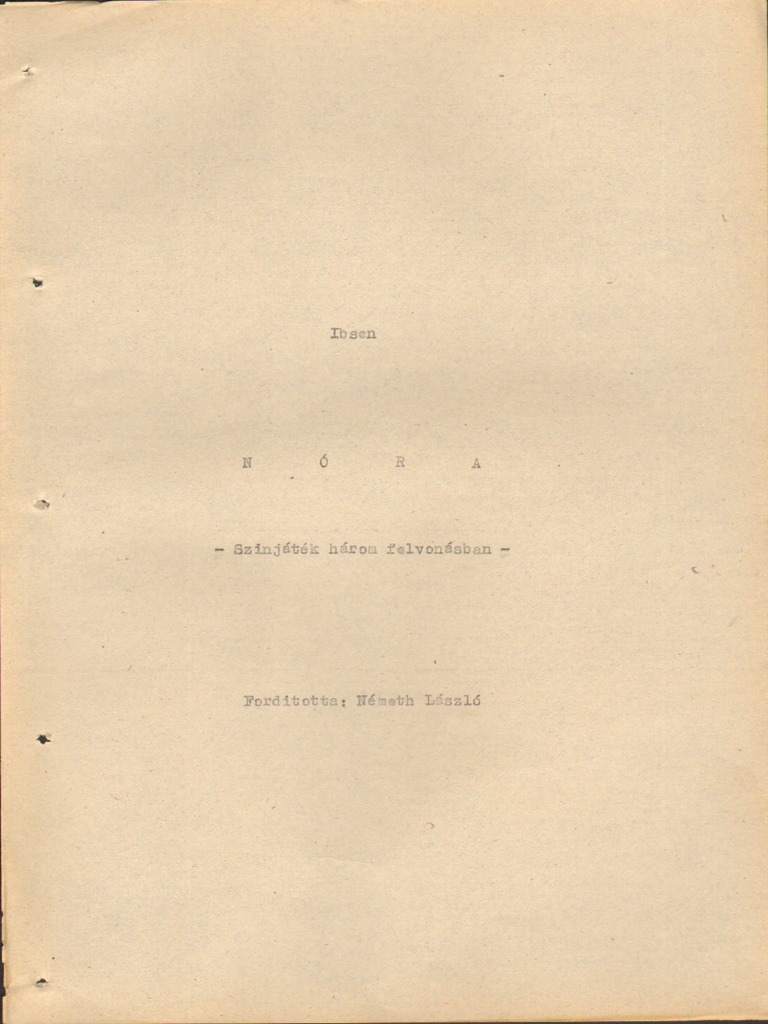 Ibsen Nora Babahaz | PDF