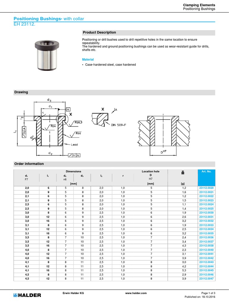A Catalog of Precision Positioning Bushings for Accurate and Repeatable ...
