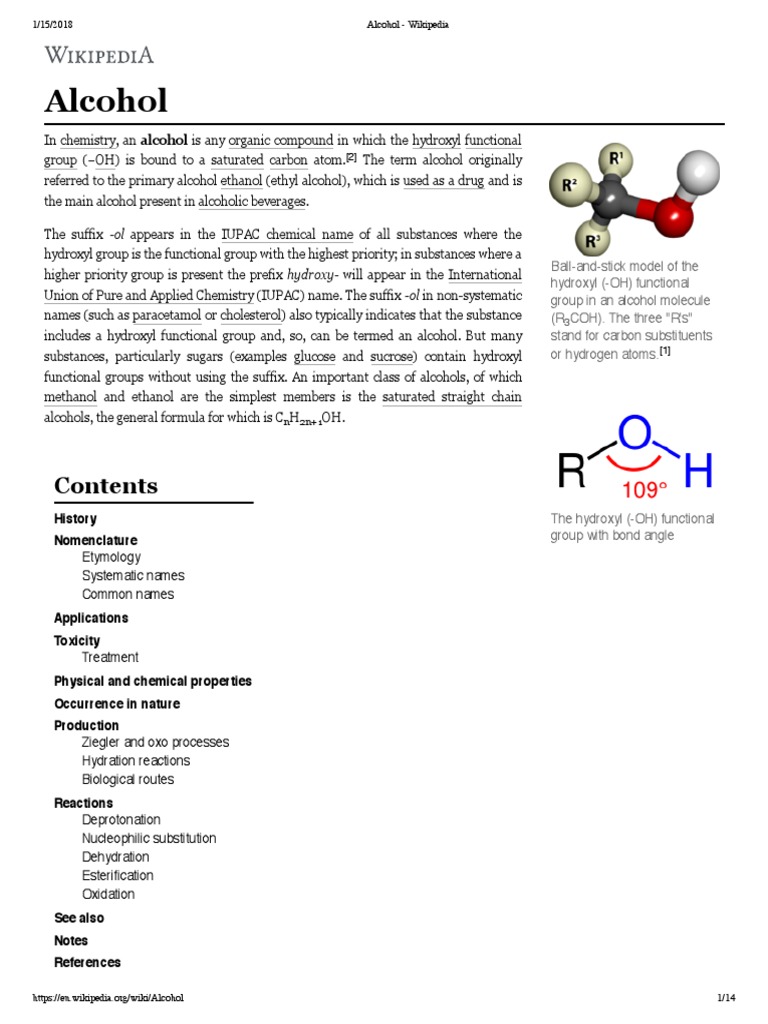 Alcohol - Wikipedia | Alcohol | Ethanol | Free 30-day Trial | Scribd