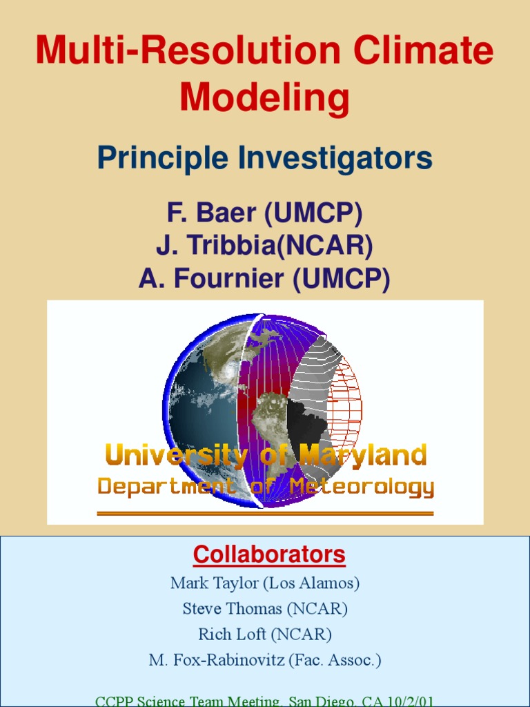 Multi-Resolution Climate Modeling: Principle Investigators | PDF ...