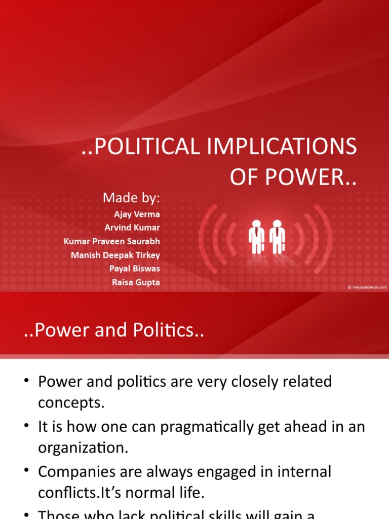 Political Implications of Power in Organizations | PDF | Psychological ...