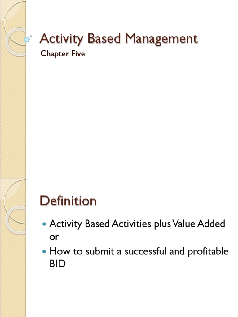 Activity Based Management: Chapter Five | PDF