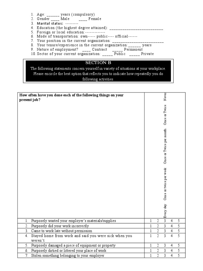 Modified Ques. | PDF | Psychology | Behavioural Sciences
