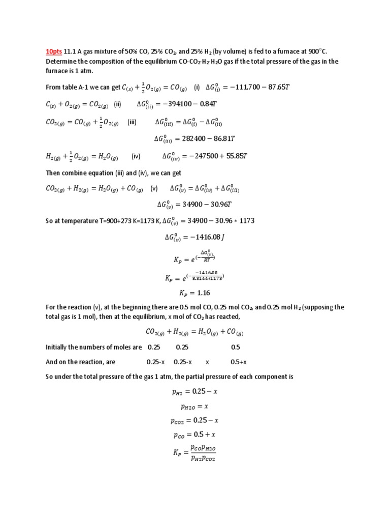 Equilibrium Analysis of Gas Mixtures | PDF | Chemical Equilibrium | Gases