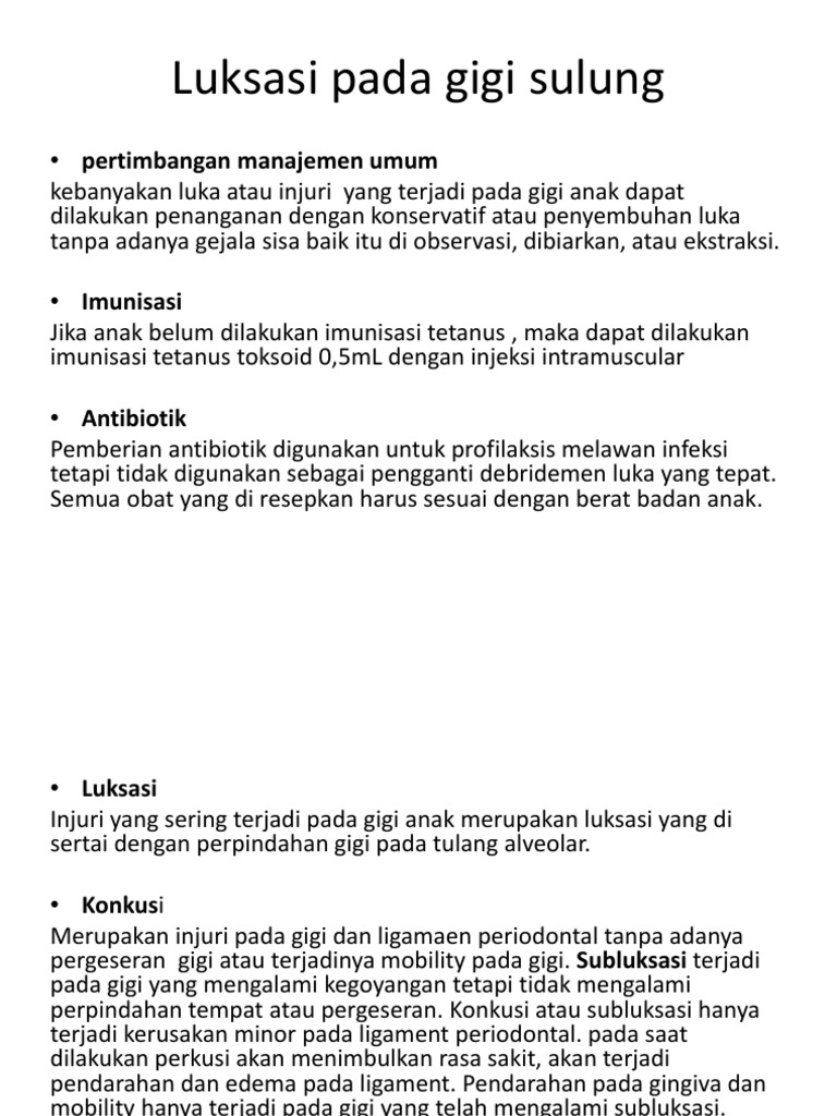 Luksasi Pada Gigi Sulung | PDF
