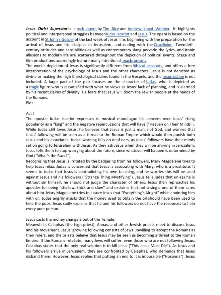 Jesus Christ Superstar | PDF | Judas Iscariot | Pontius Pilate
