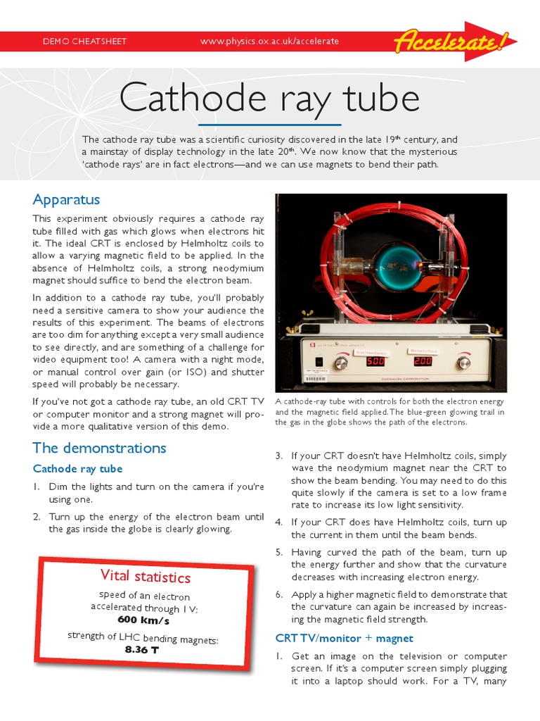 Accelerate Cathode Ray Tube 73189 | PDF | Cathode Ray Tube | Vacuum Tube