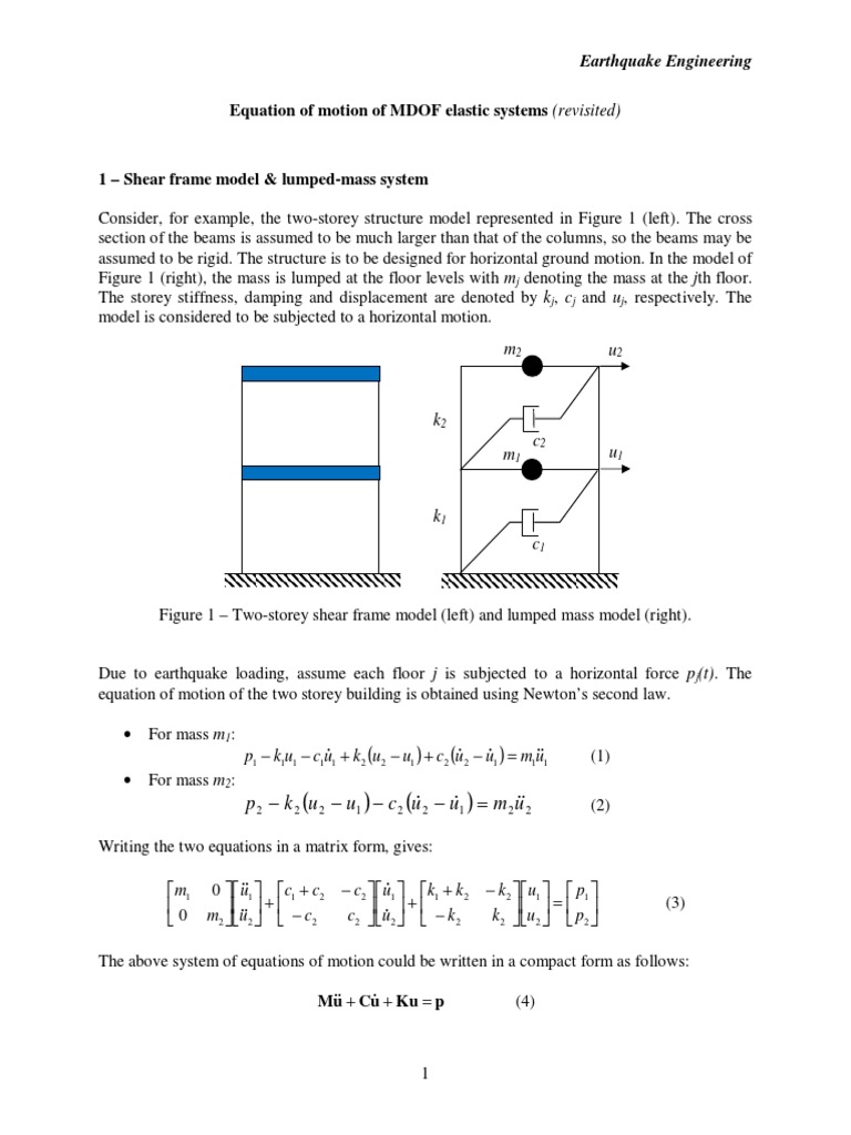 6 - Equation of Motion of MDOF Elastic Systems | PDF | Eigenvalues And Eigenvectors | Matrix ...