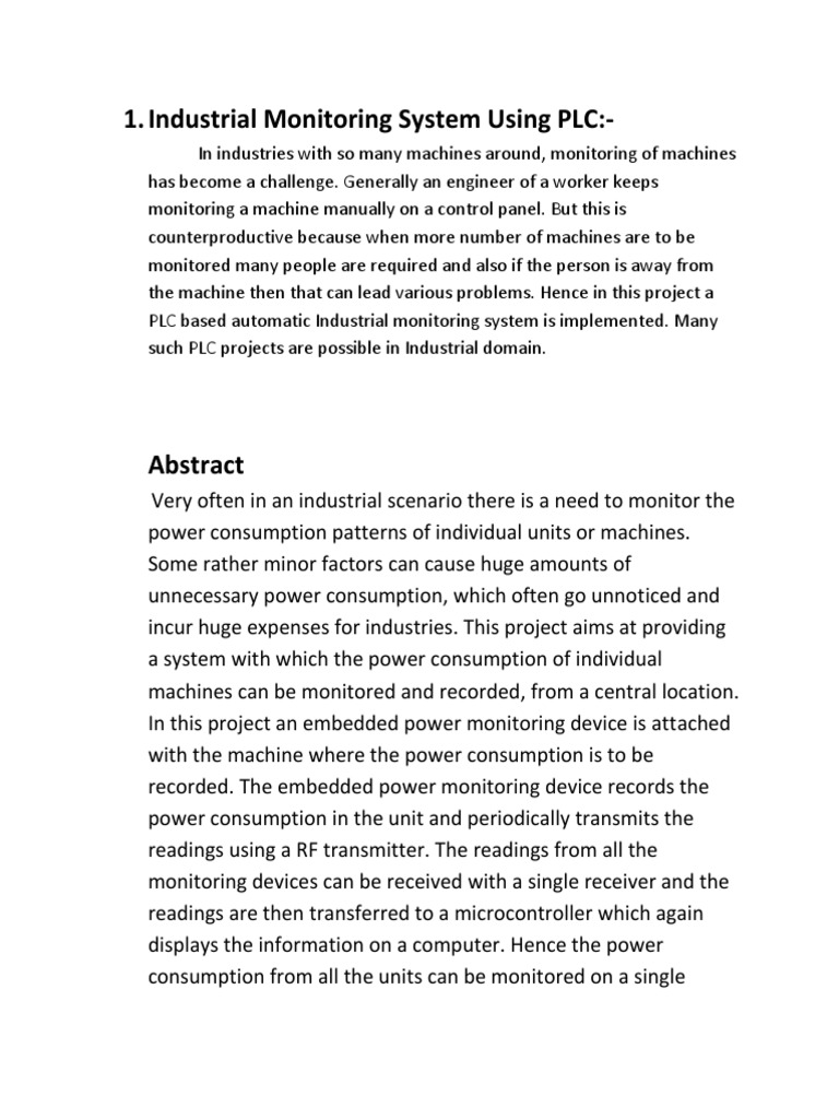 PLC-Based Industrial Monitoring System | PDF | Computer Monitor ...