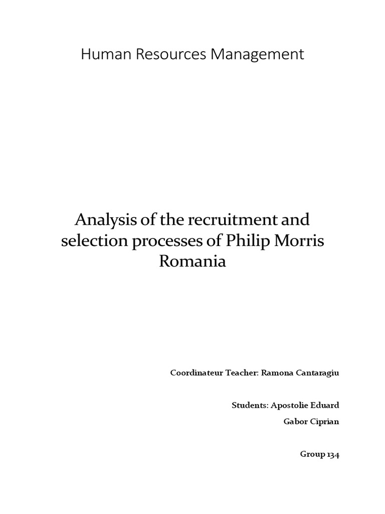 Human Resources Management Pdf Recruitment Internship