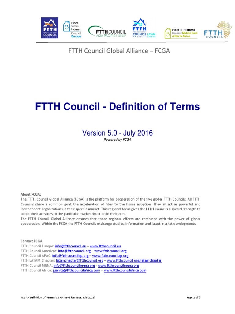 FTTH Definition of Terms | PDF | Fiber To The X | Network Topology