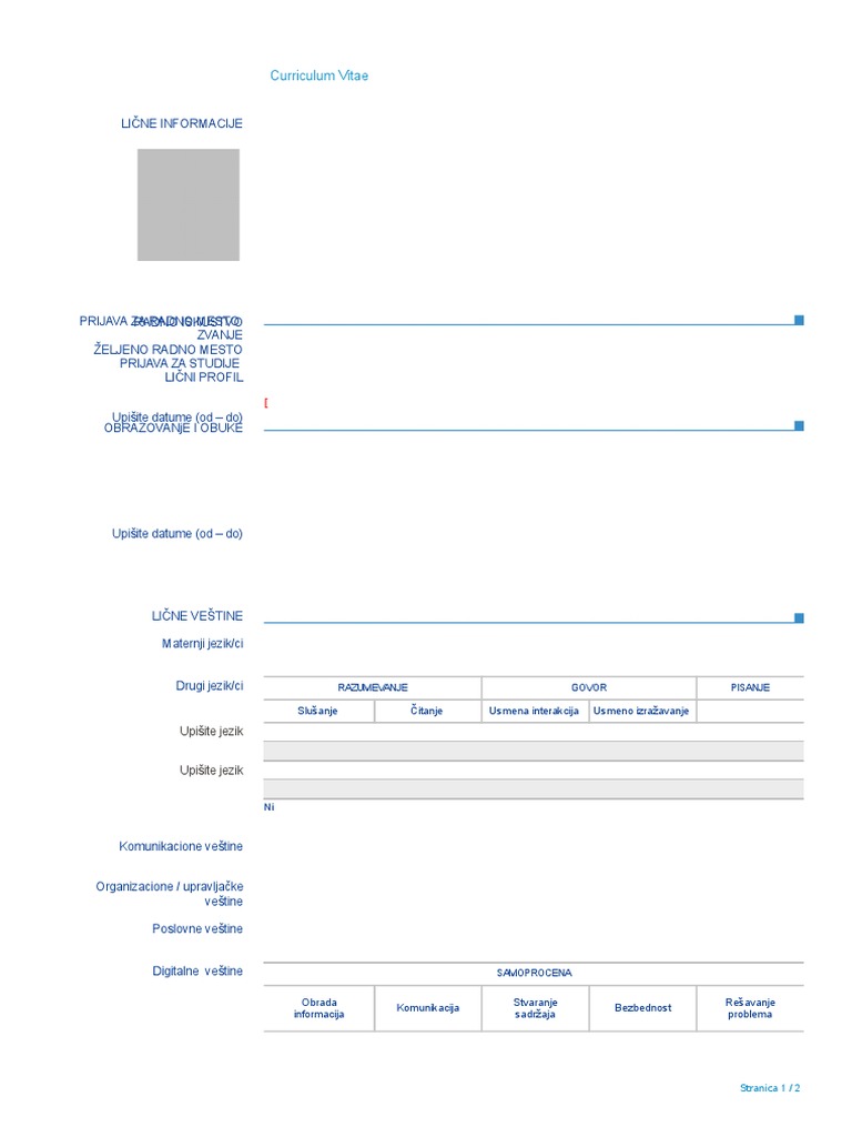 Ecv Template SR Lat | PDF