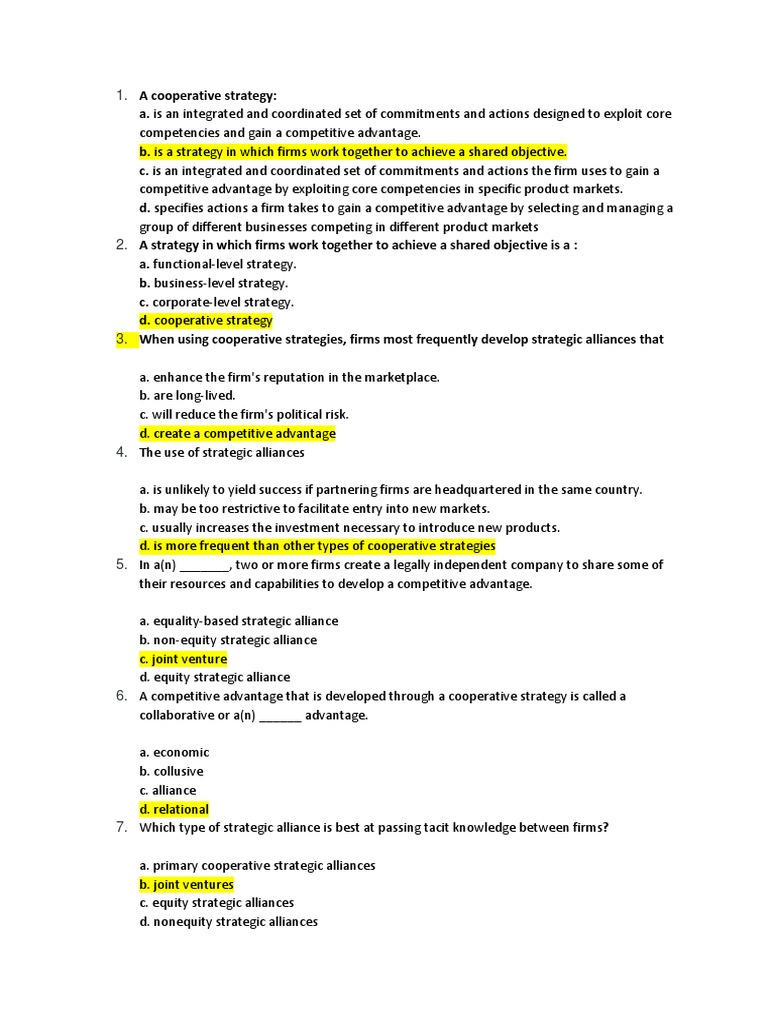 SM MCQs | PDF | Franchising | Competitive Advantage