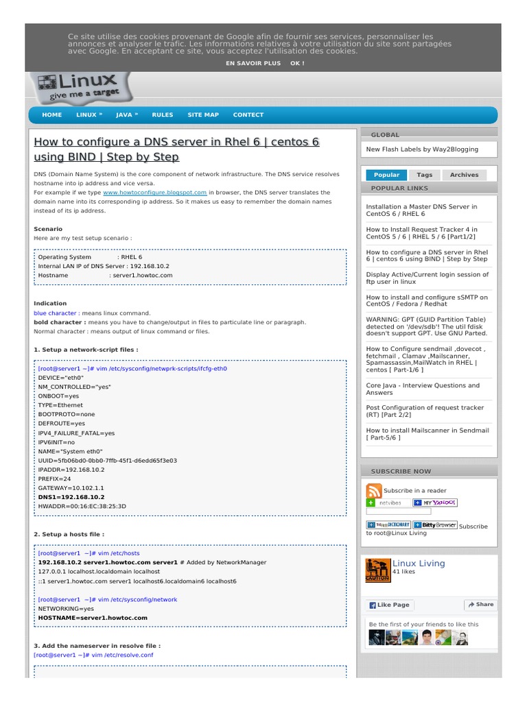 How To Configure A DNS Server in Rhel 6 - Centos 6 Using BIND - Step by Step | PDF | Domain Name ...