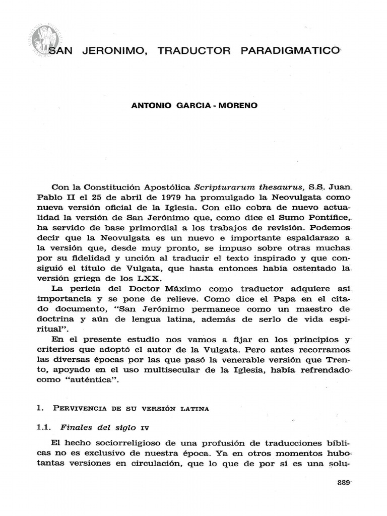 San Jerónimo Traductor Paradigmático | PDF | Jerome | Traducciones