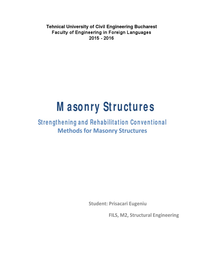 Rehabilitation of Masonry Structures | PDF | Masonry | Strength Of ...