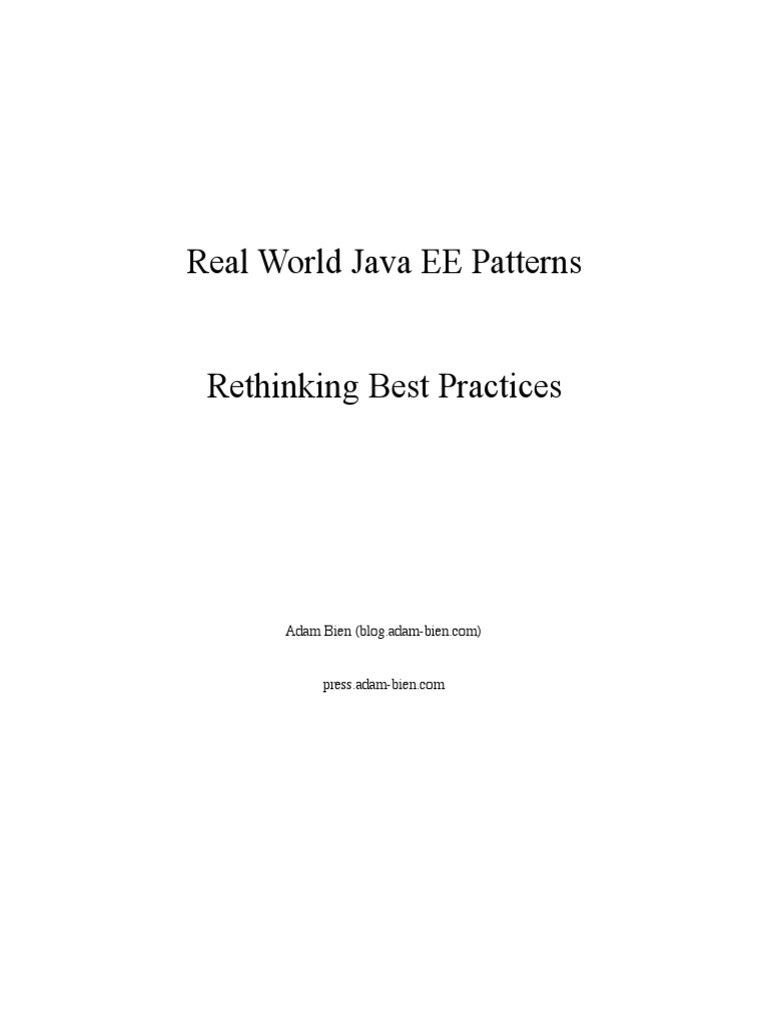 Lulu - Real World Java EE Patterns, Rethinking Best Practices (2009) PDF | PDF | Computers ...