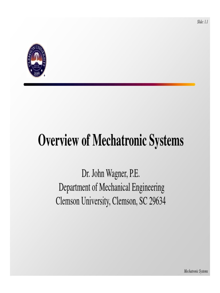 1 Mechatronics Overview | PDF | Mechatronics | Actuator
