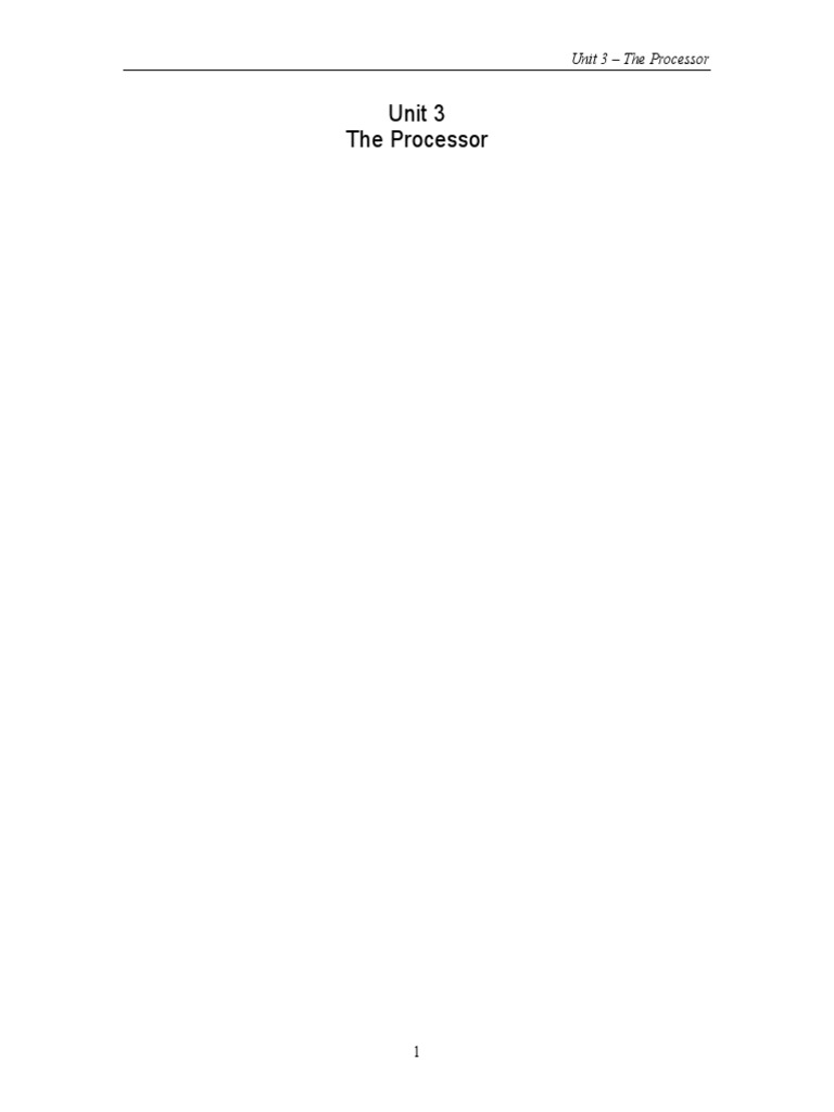 Unit 3 - The Processor | Download Free PDF | Central Processing Unit | Integrated Circuit