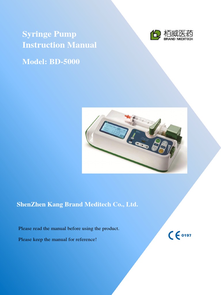 Operation Manual BD-5000 | PDF | Syringe | Injection (Medicine)