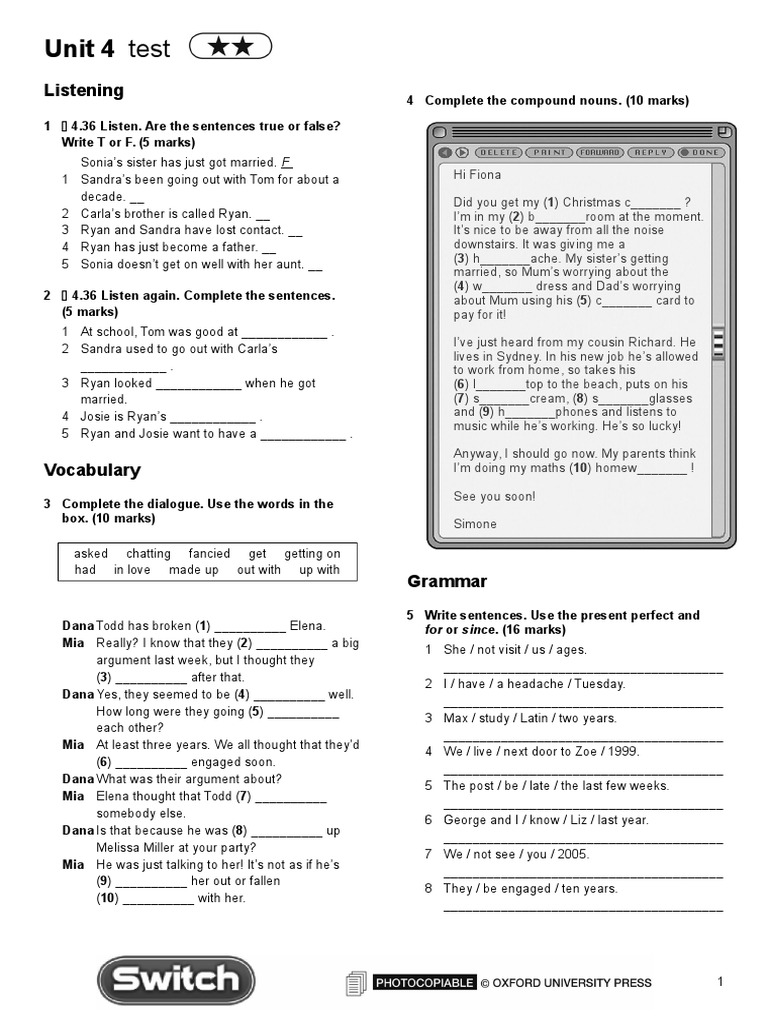 Unit 4 Test 2star | PDF