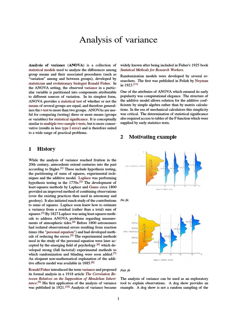 Analysis of Variance | Download Free PDF | Analysis Of Variance ...