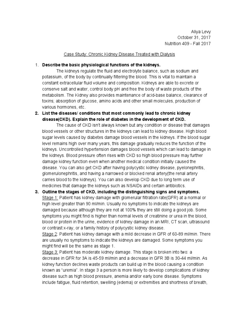 Case Study - Chronic Kidney Disease Treated With Dialysis | PDF ...