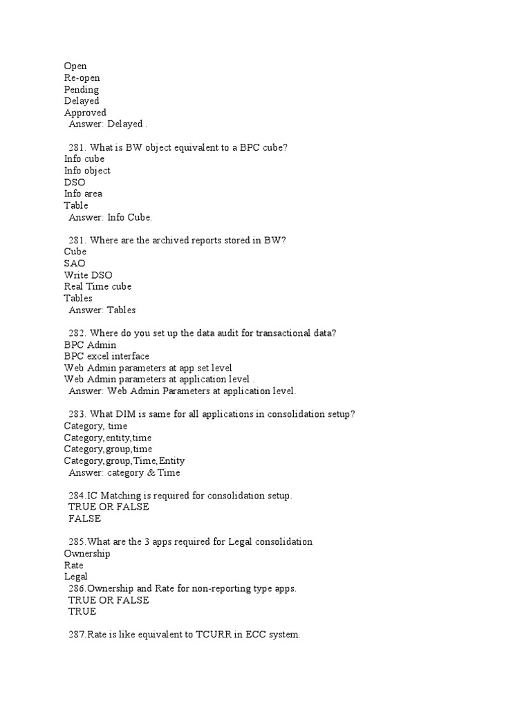 BW Object Equivalent To A BPC Cube | PDF | Information Technology ...