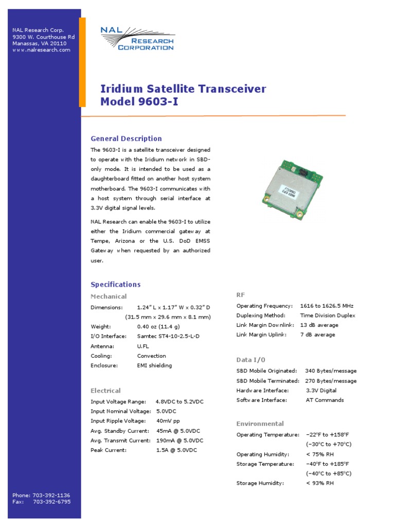 Product Information Model 9603-I | PDF | Telecommunications | Electronics