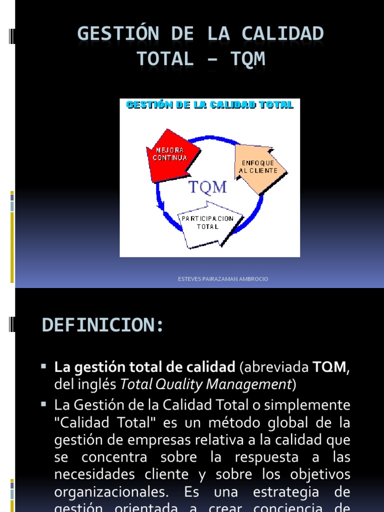 Gestion de La Calidad Total - TQM | PDF | Calidad (comercial) | Gestión de la calidad