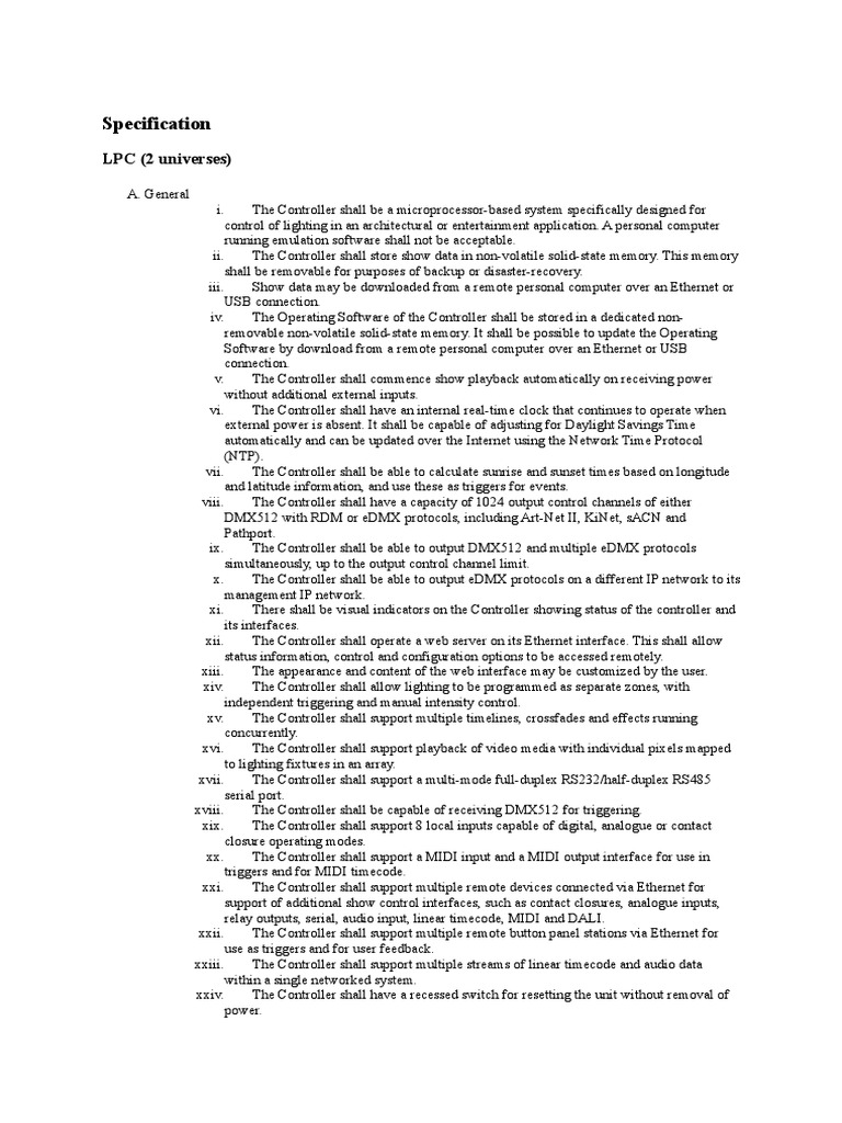 Pharos LPC Spec 2 Universe | PDF | Electrical Connector ...