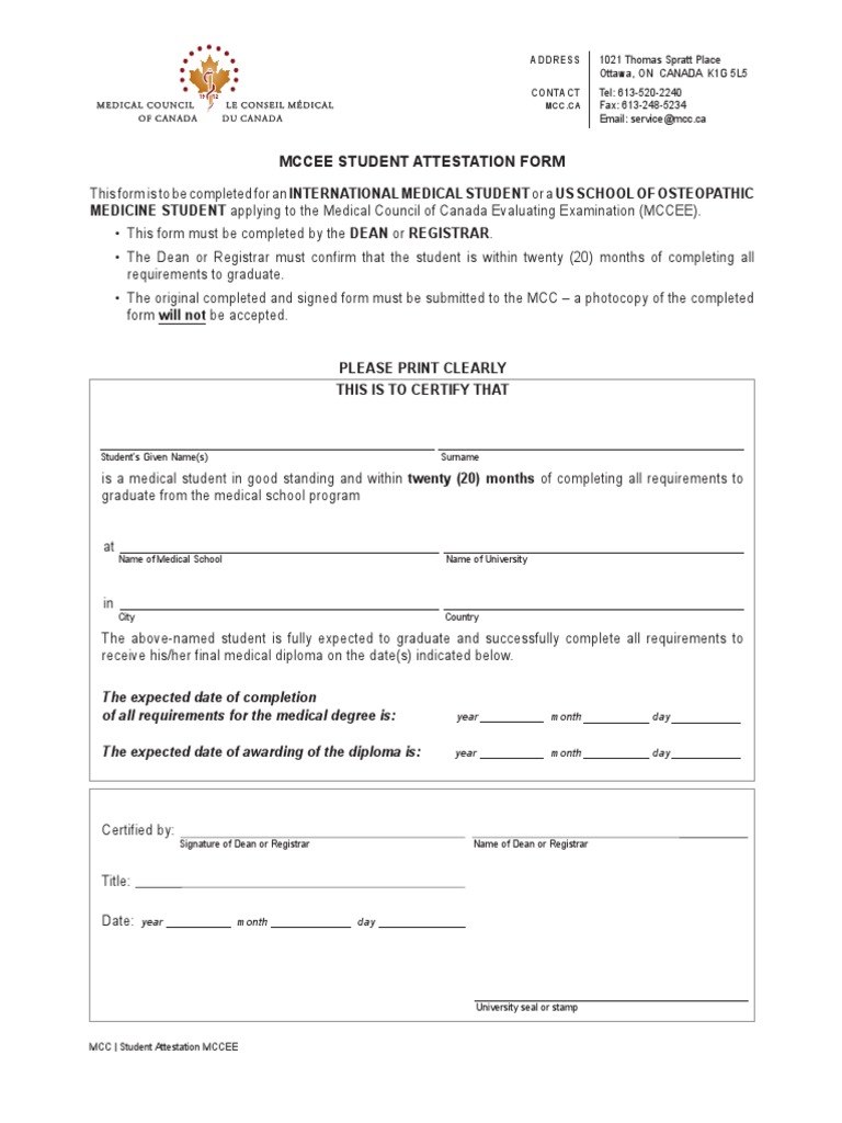 Attestation Letter | Medical School | Health Sciences