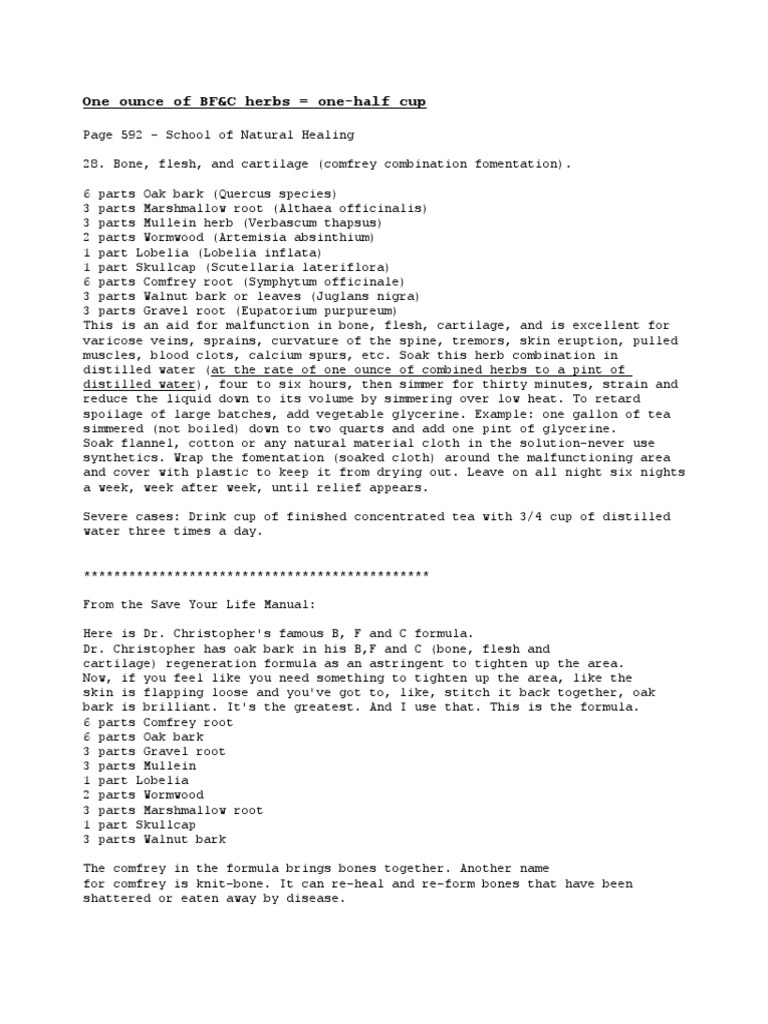Bone Flesh and Cartilage Formula Guide | PDF | Urinary Bladder ...