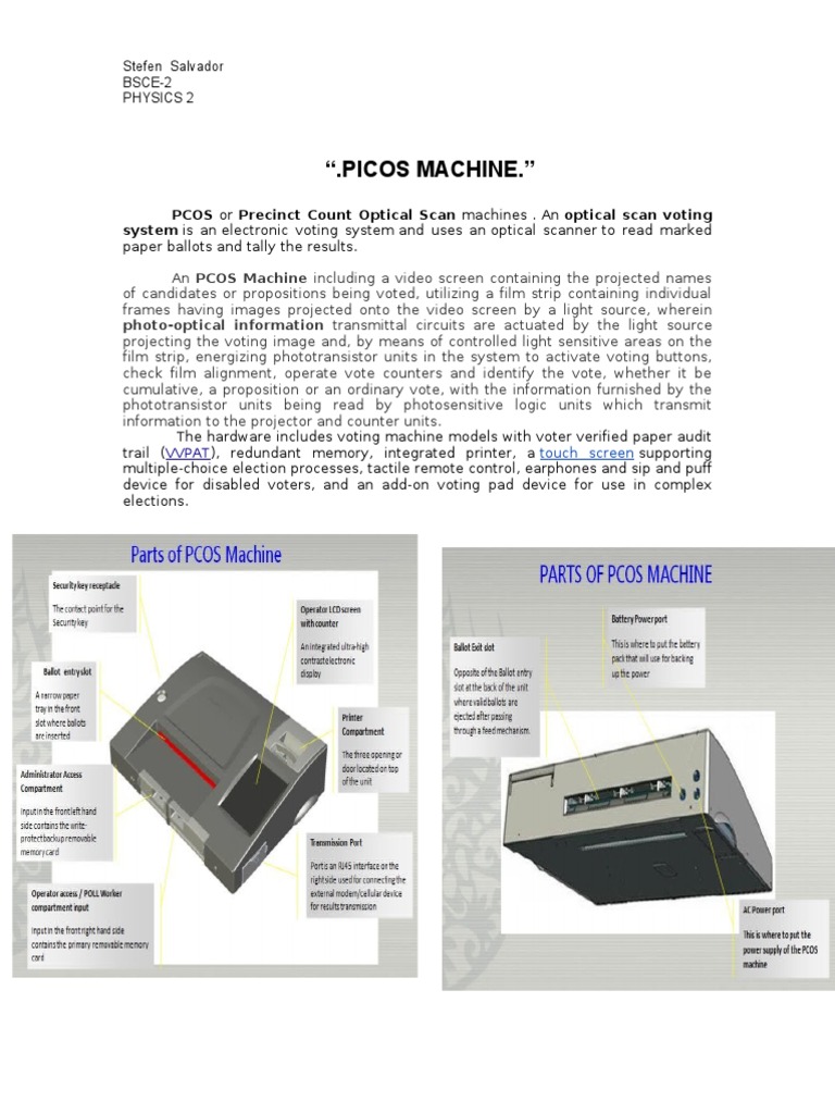 Pcos Machine | PDF | Voting Machine | Image Scanner