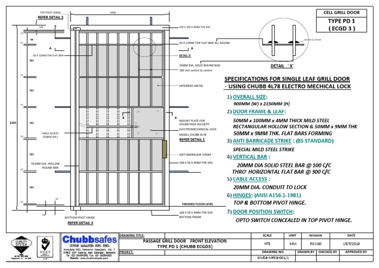 Prison Grill Door | PDF | Door | Manufactured Goods