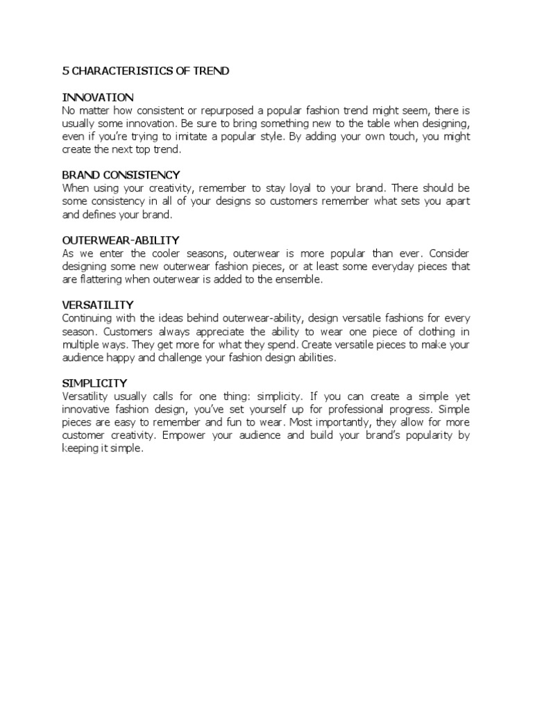 5 Characteristics of Trend | PDF