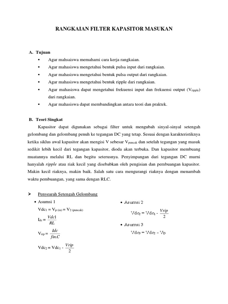 3.rangkaian Filter Kapasitor Masukan | PDF