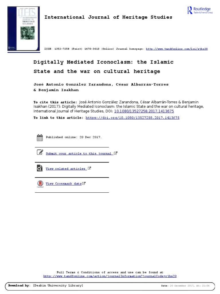 Digitally Mediated Iconoclasm The Islami | PDF | Mass Media | Islamic ...