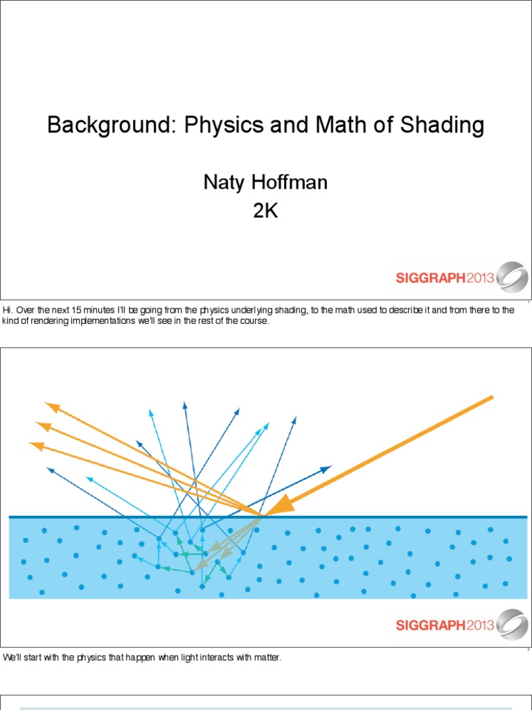Physics and Mathematics of Light Interaction and Surface Rendering ...