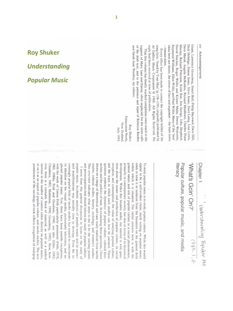 Roy Shuker Understanding Popular Music | PDF