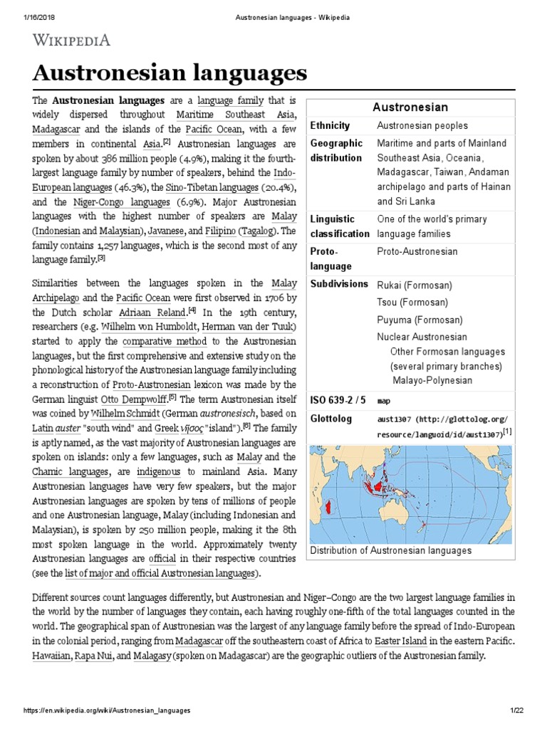 Austronesian Languages - Wikipedia | PDF | Languages Of Taiwan | Semiotics