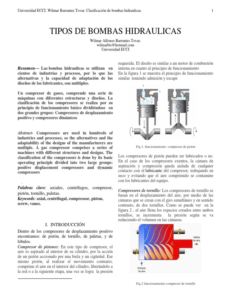 Clasificación de Compresores Industriales | PDF | Pistón | Gases