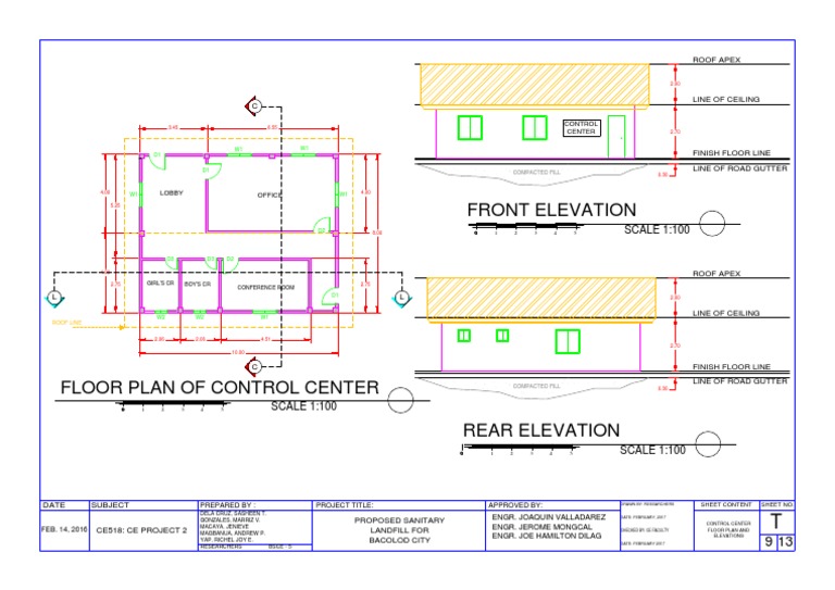 Control Center Floor Plan and Elevations For Landfill | PDF ...